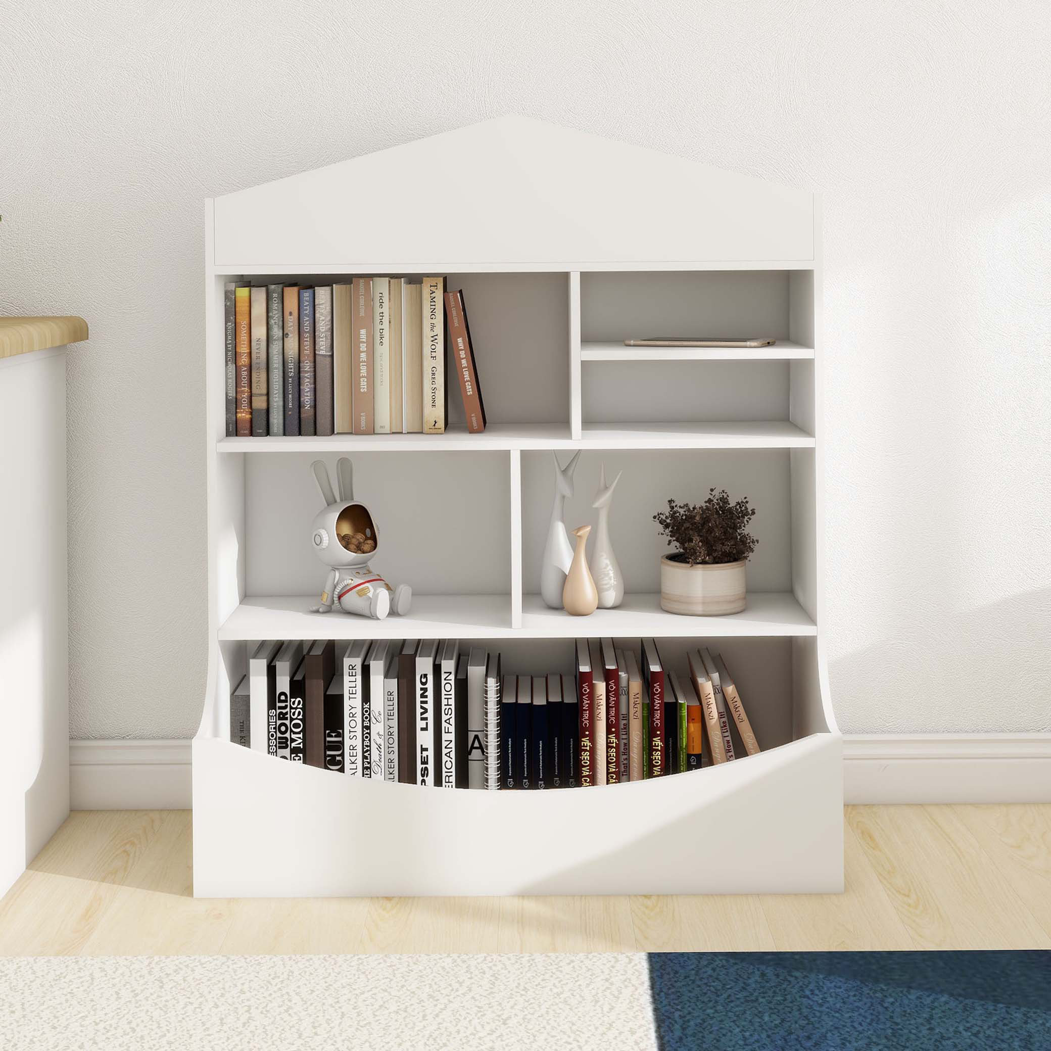 House On Tree Children's Multi-Functional 7 Shelf Bookcase, Storage ...