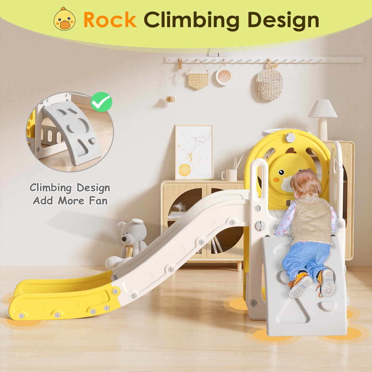 Suteck 5 in 1 Toddler slide, Kids Slide with Climber Outdoor Indoor ...