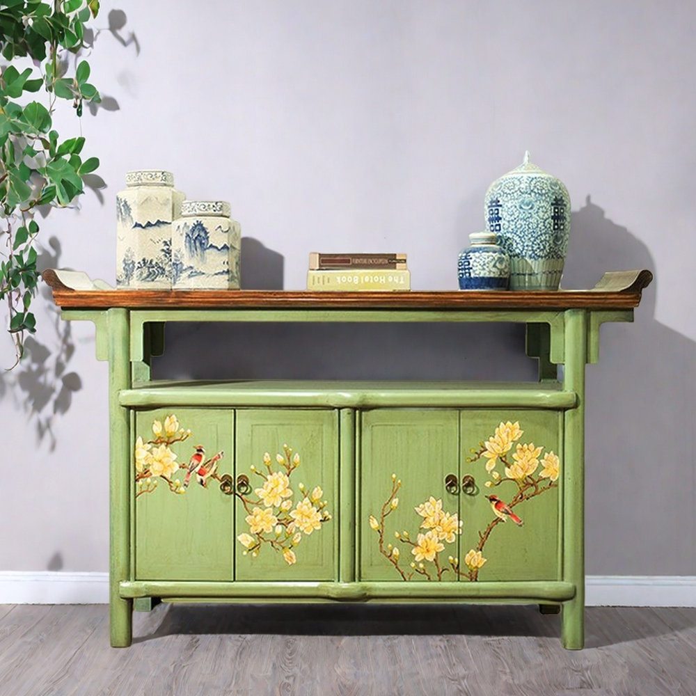 Charlton Home® New Chinese Style Hand-Painted Entryway Cabinet | Wayfair