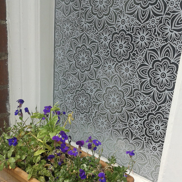 Bungalow Rose Privacy Glass Reusable Static Cling Window Film, Candice ...