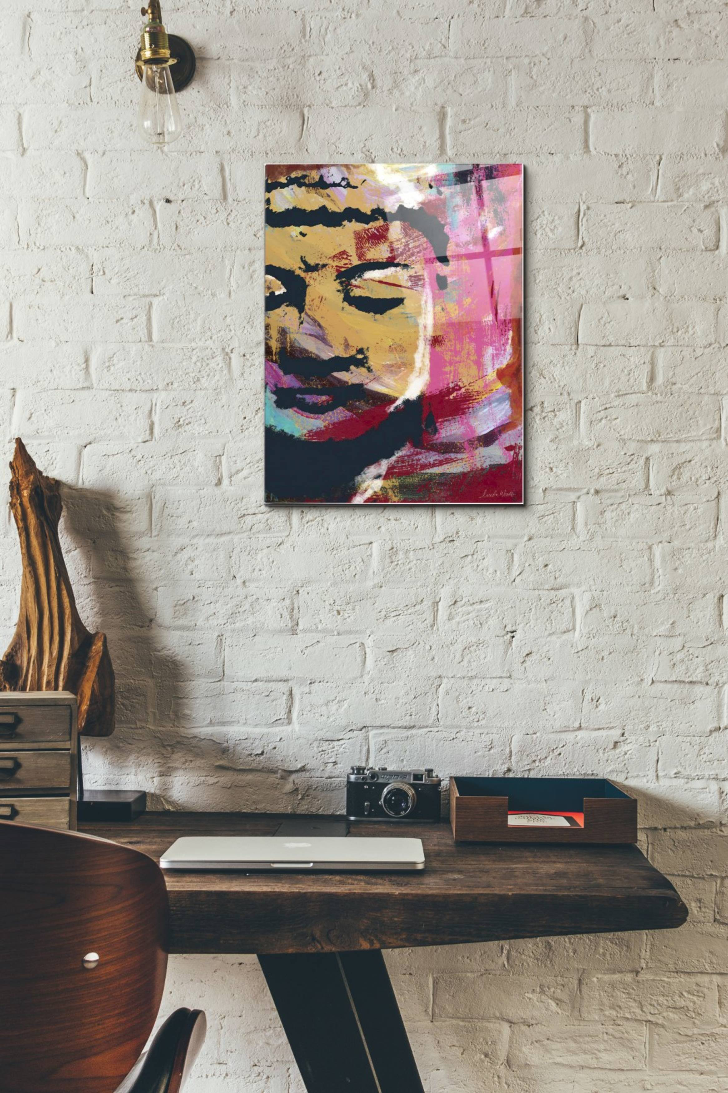 Trinx 'Painted Buddha III' By Linda Woods, Acrylic Glass Wall Art, 16 ...