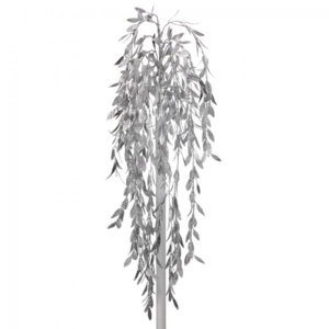 House of Hampton® Silver Glitter Leaf Hanging Spray Decoration | Wayfair