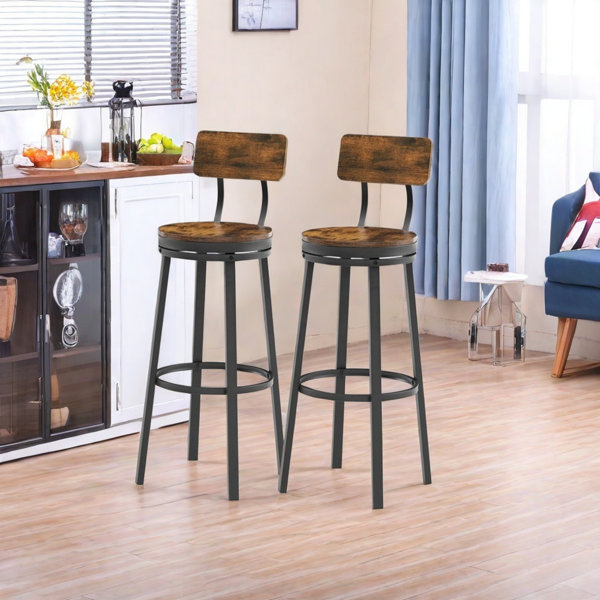 17 Stories Swivel Bar Chairs,360° Rotation Bar Stool Chair, Set Of 2 ...