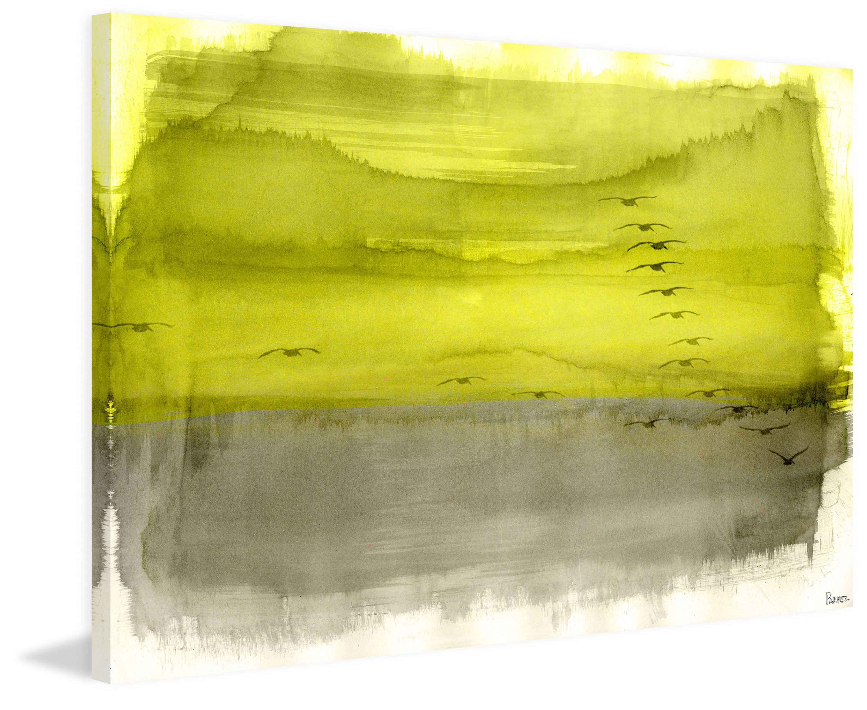 Wrought Studio™ 'Flock' by Parvez Taj - Wrapped Canvas Watercolor ...