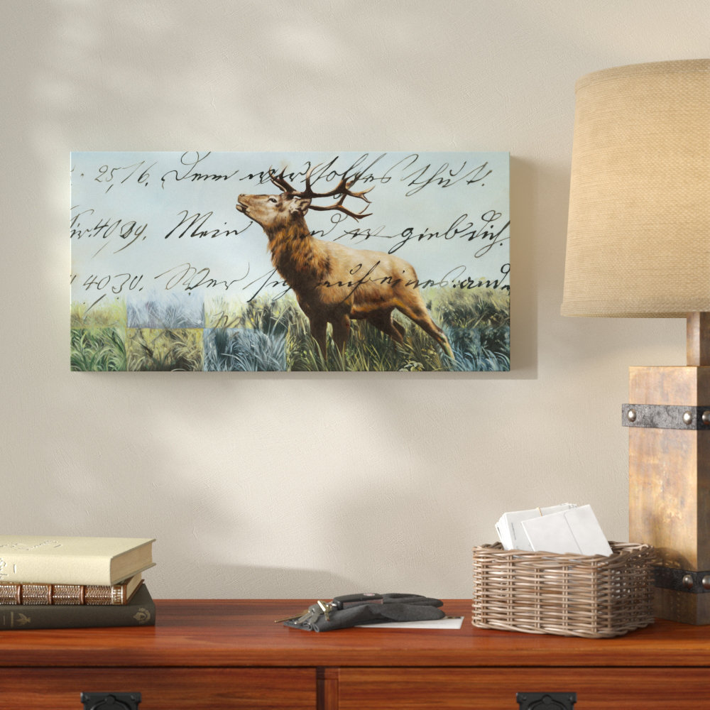 Millwood Pines Hirsch II by Shirin Donia - Graphic Art Print on Canvas ...