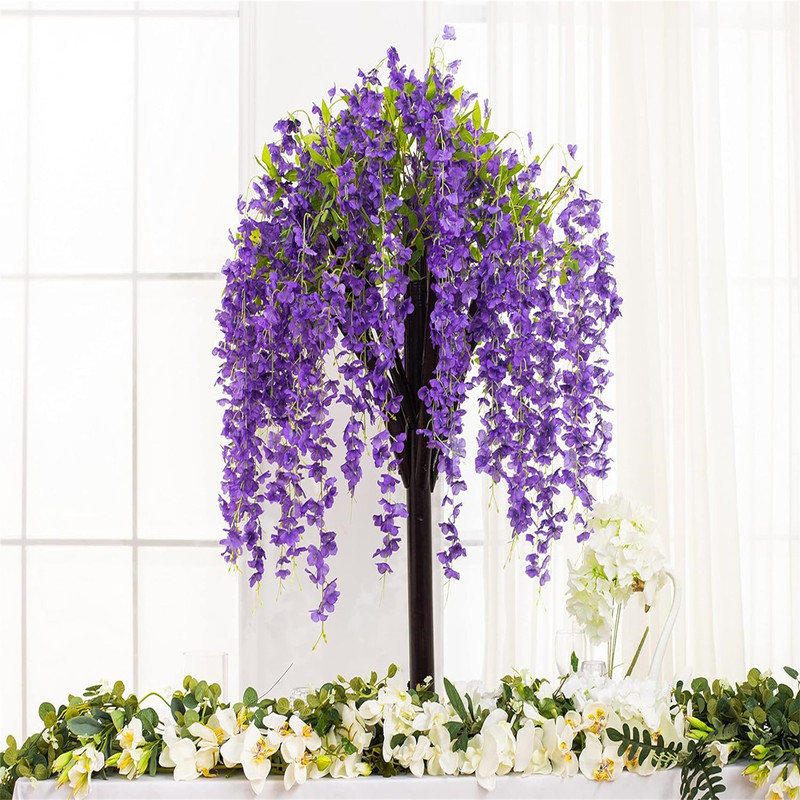 Dakota Fields Artificial Flowers Tree Purple Silk Flowers Wisteria ...