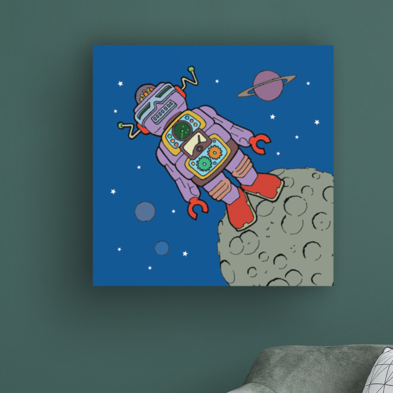 Zoomie Kids Asteroid Bot by Duncan Wilson - Wrapped Canvas Graphic Art ...