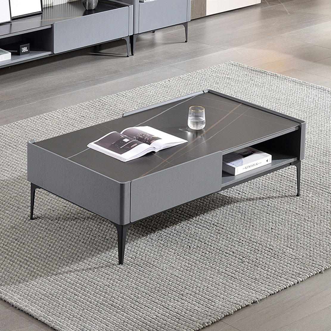 The Invincibles home Modern simple square rock plate coffee table | Wayfair