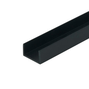 Outwater 9/16" Rigid PVC Black U Channel Moulding | Pack Of (13) 96In ...