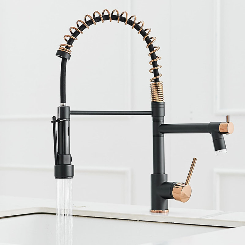 AWZTOO LED Kitchen Faucet With Pull Down Sprayer And Pot Filler Single ...