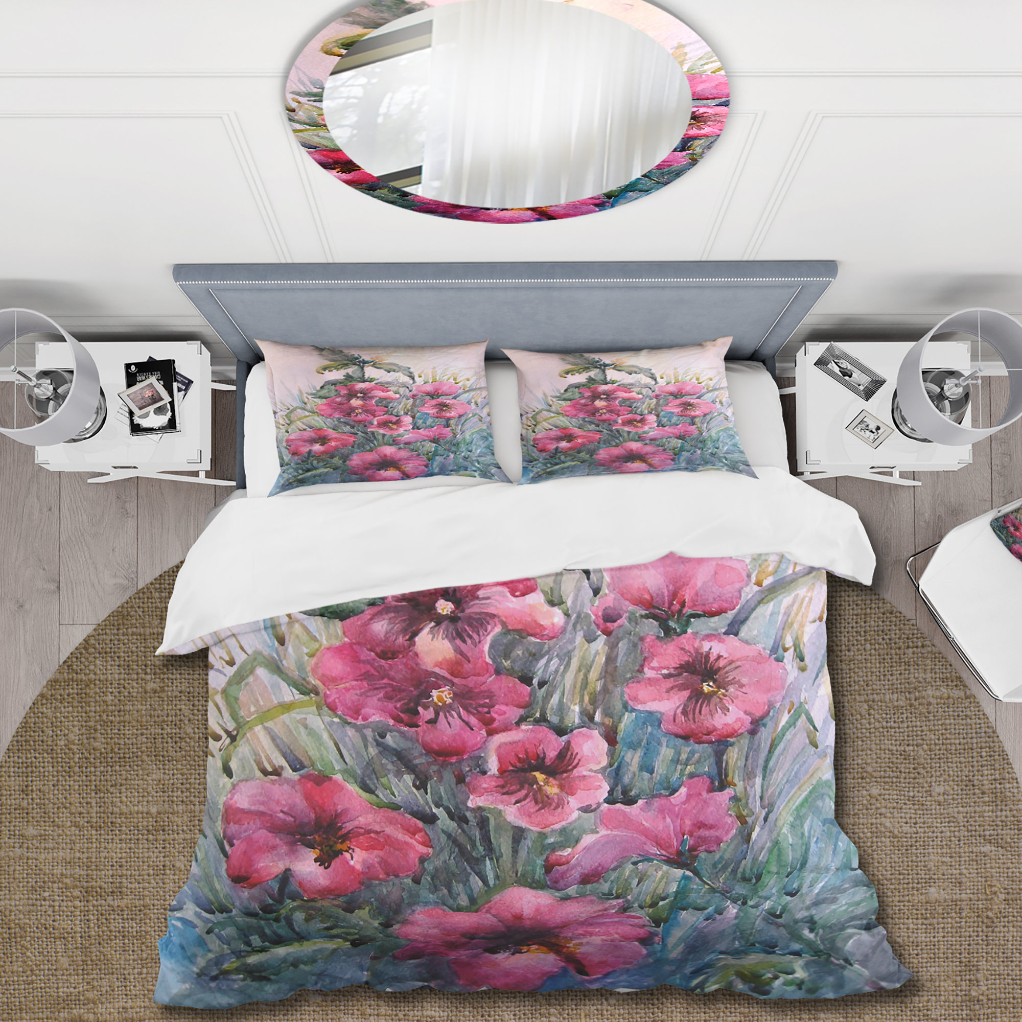 Design Art Blossoming Hibiscus In The Wild - Traditional Duvet Cover ...
