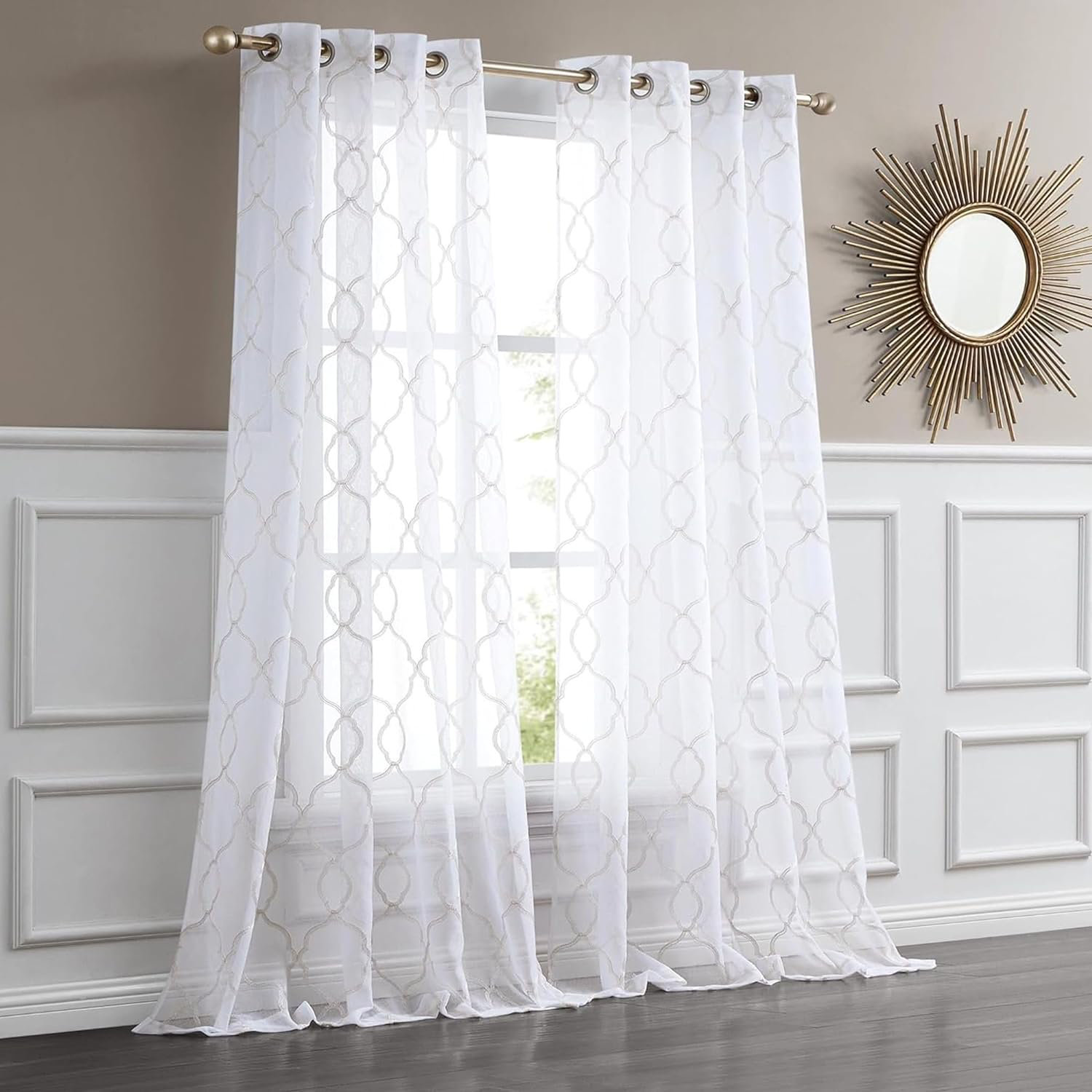 Lark Manor™ Sheer Curtains for Living Room and Bedroom, Textured ...