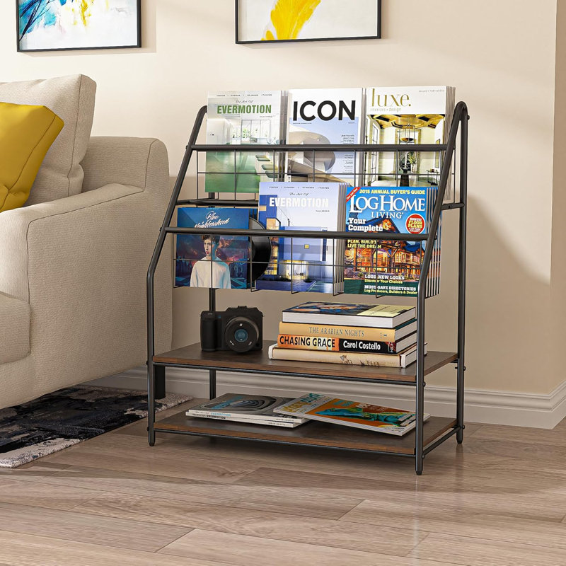 17 Stories Floorstanding Magazine Racks,Grey | Wayfair