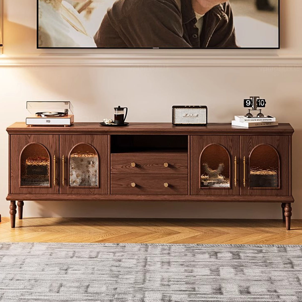 Canora Grey Nut-Brown Solid Wood TVStands | Wayfair