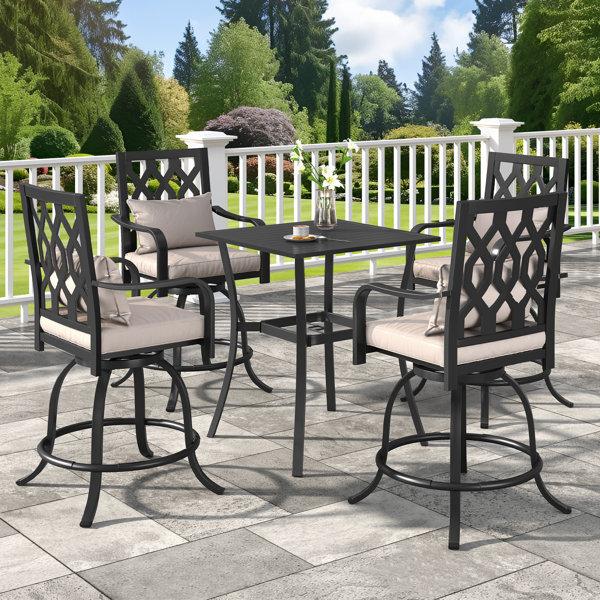 Lark Manor Square 4 - Person 32.7'' L Outdoor Standing Height Table Set ...