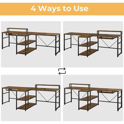 Inbox Zero Double Computer Desk & Reviews | Wayfair