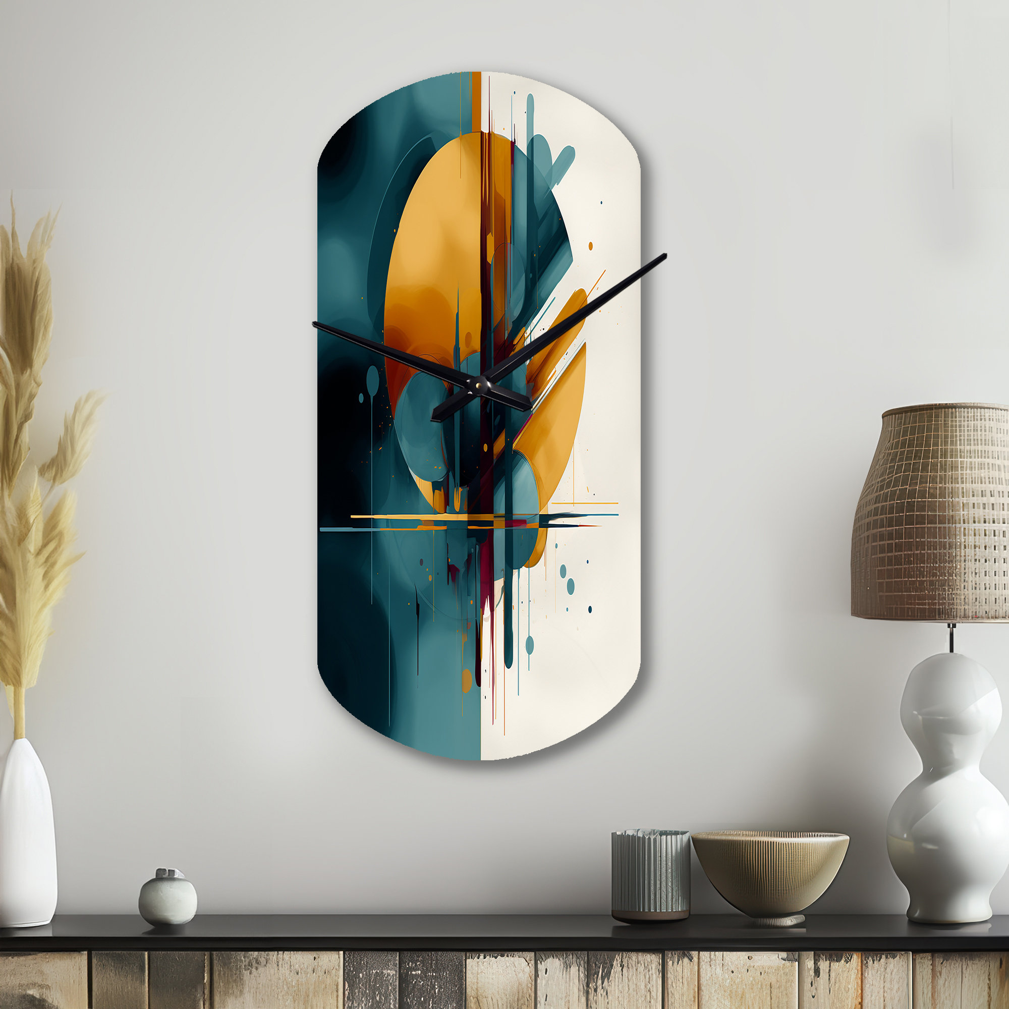Design Art The Geometry Of Light I - Geometric Cylinder Metal Clock ...