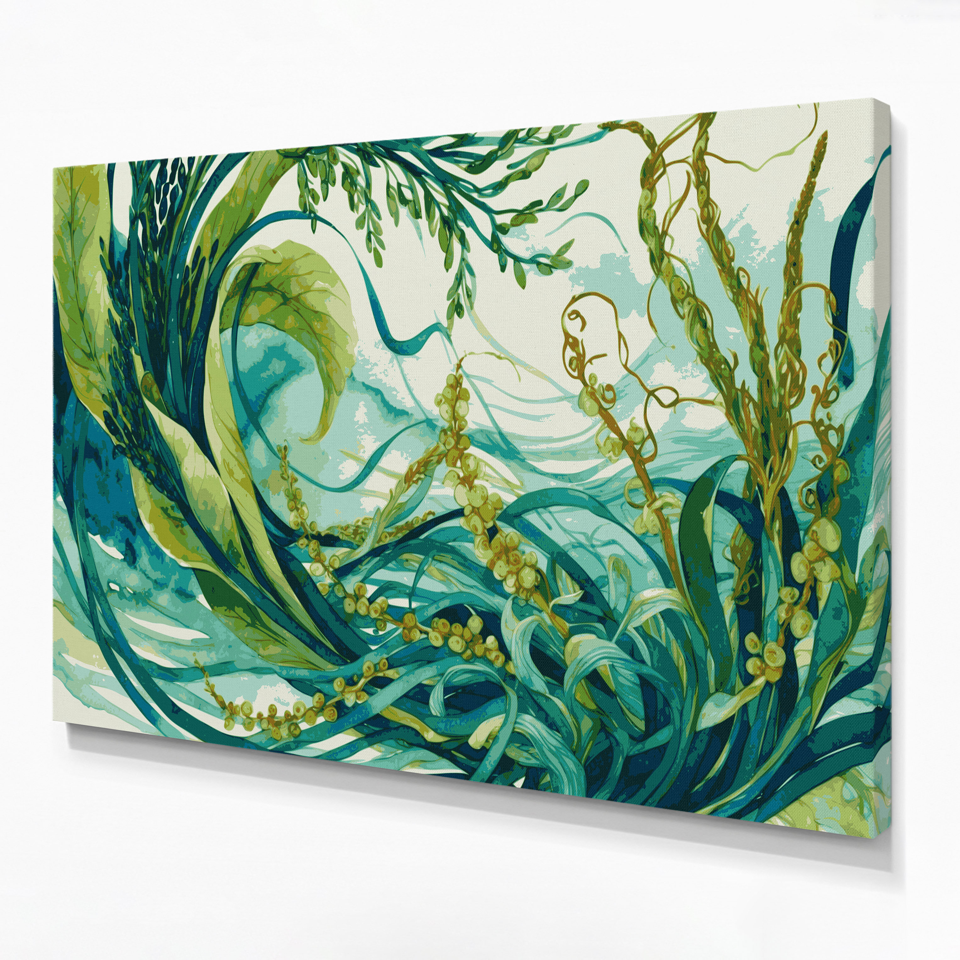 Dakota Fields Vegetables Sea Beans Green Canvas Wall Art | Wayfair