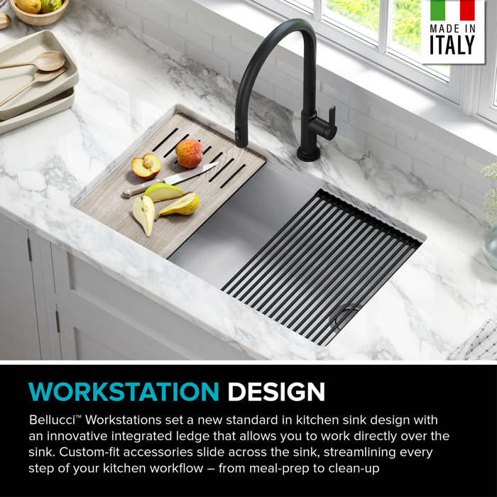 KRAUS 32-in. Bellucci Workstation Composite Kitchen Sink with ...