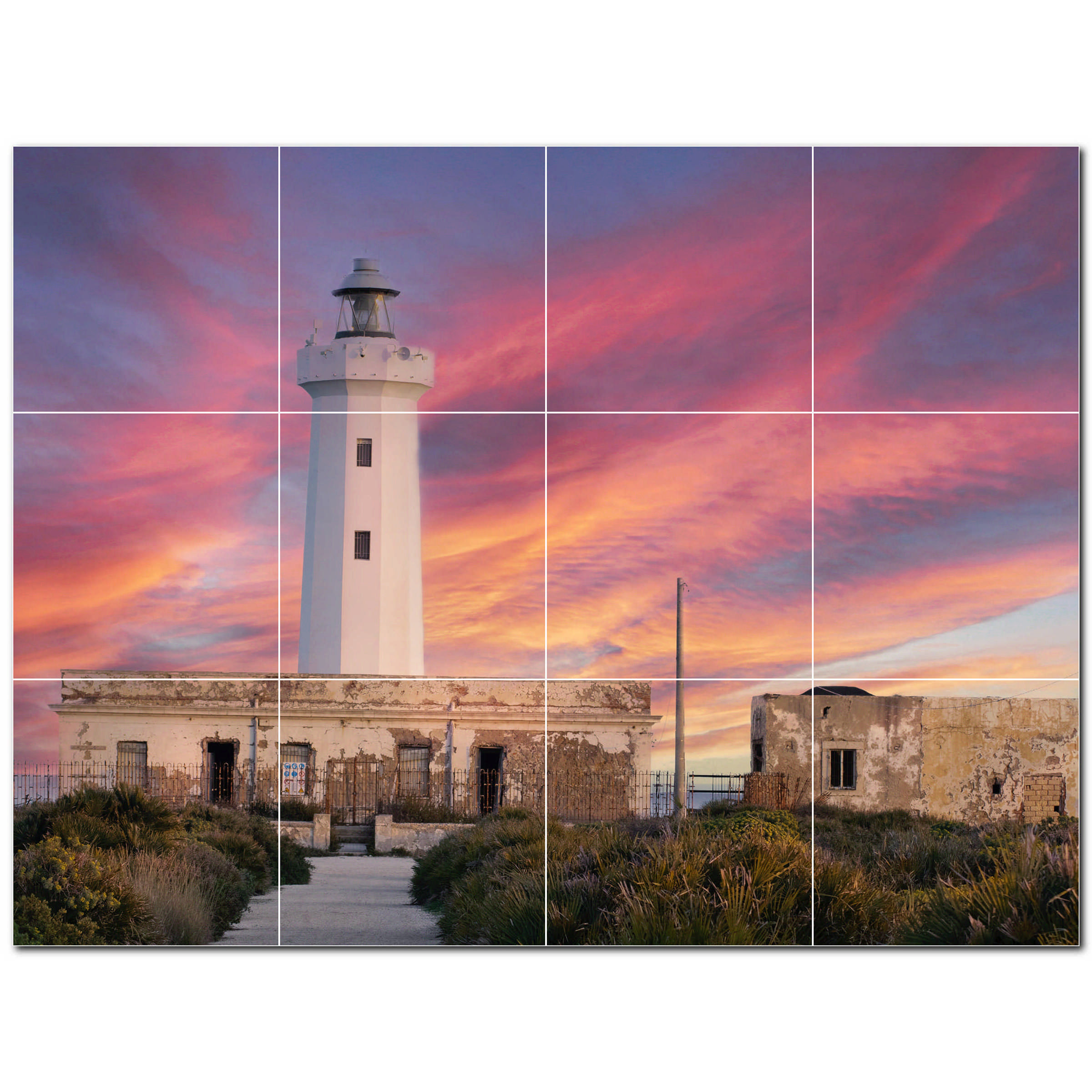 Picture-Tiles.com Lighthouse Photo 8'' x 8'' Satin Ceramic Decorative ...