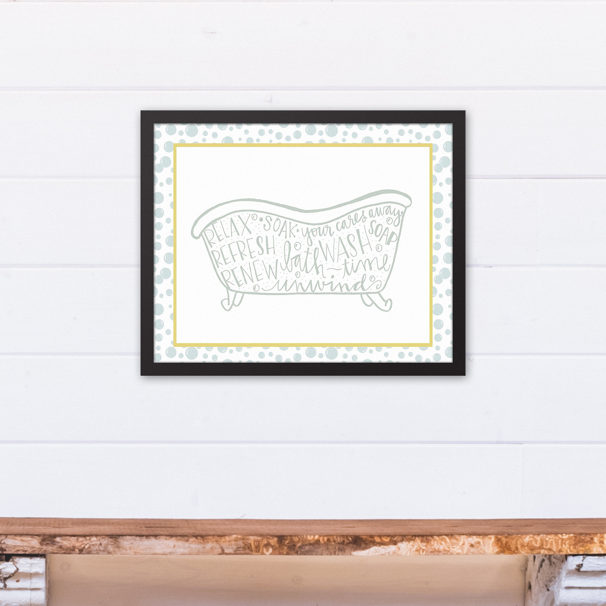 Trinx Bath Time Words - Picture Frame Print on Canvas - Wayfair Canada