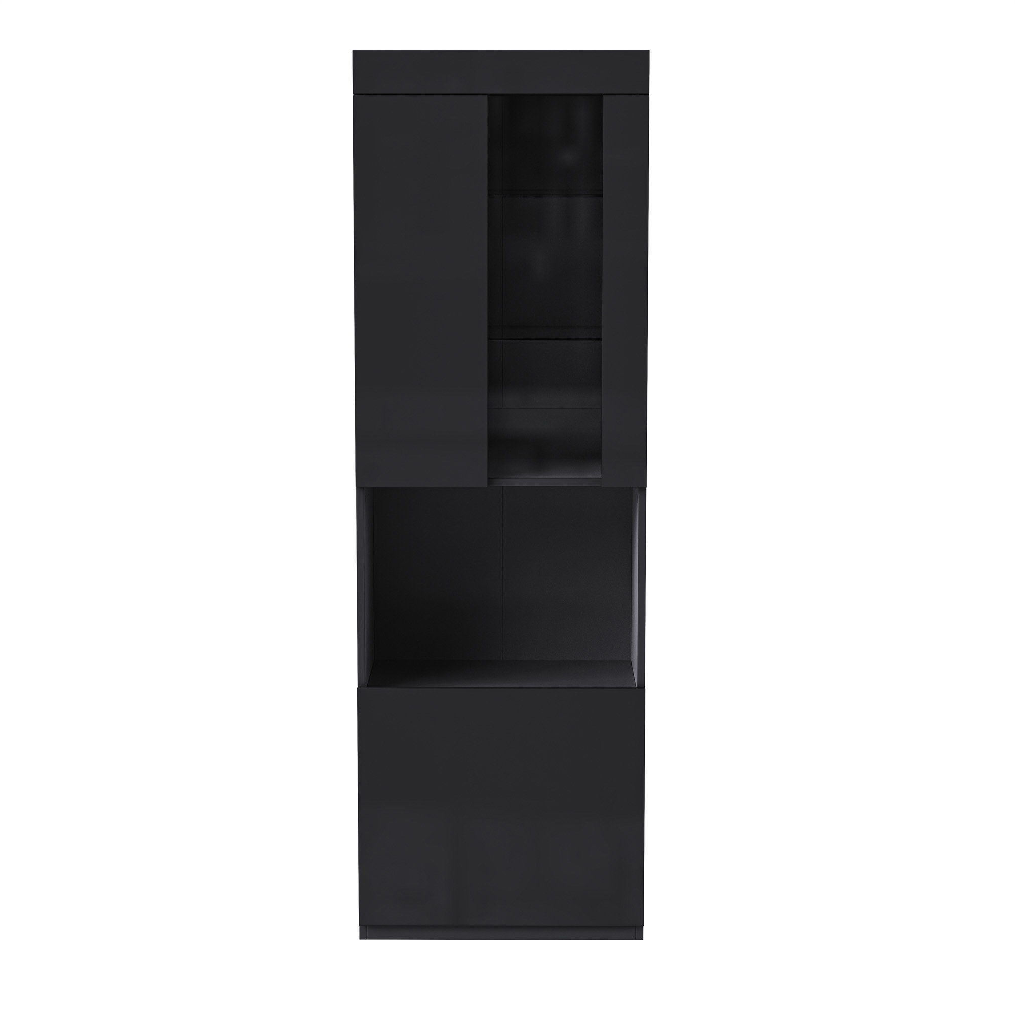 Ivy Bronx ON-TREND High Gloss Storage Cabinet With LED Lights, 67" Tall ...