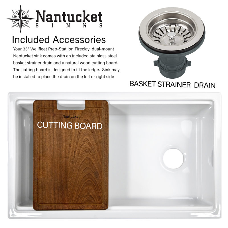 Nantucket Sinks Single Bowl Fireclay Kitchen Sink | Wayfair