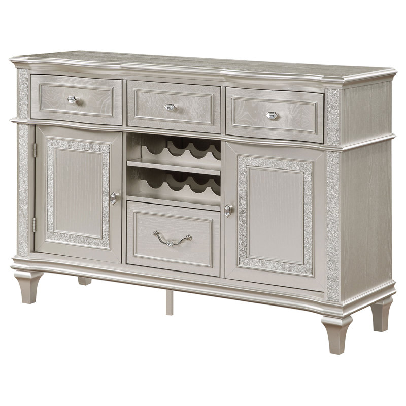 Rosdorf Park Evangeline 4-Drawer Sideboard Buffet Cabinet Silver Oak ...