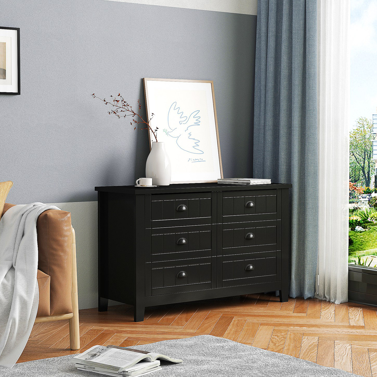 Lark Manor™ Commode à tiroirs, buffet à 6 tiroirs - Wayfair Canada