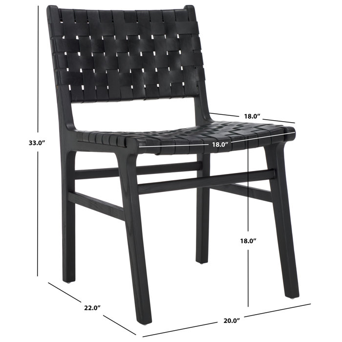 AllModern Alston Woven Leather & Solid Wood Dining Chair & Reviews ...