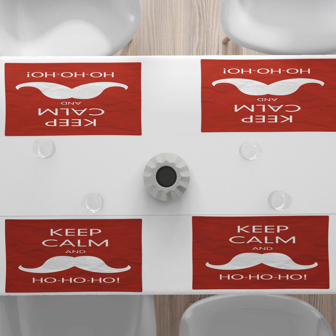 East Urban Home Ambesonne Keep Calm Place Mats Set Of 4, Ho Ho Ho Words ...