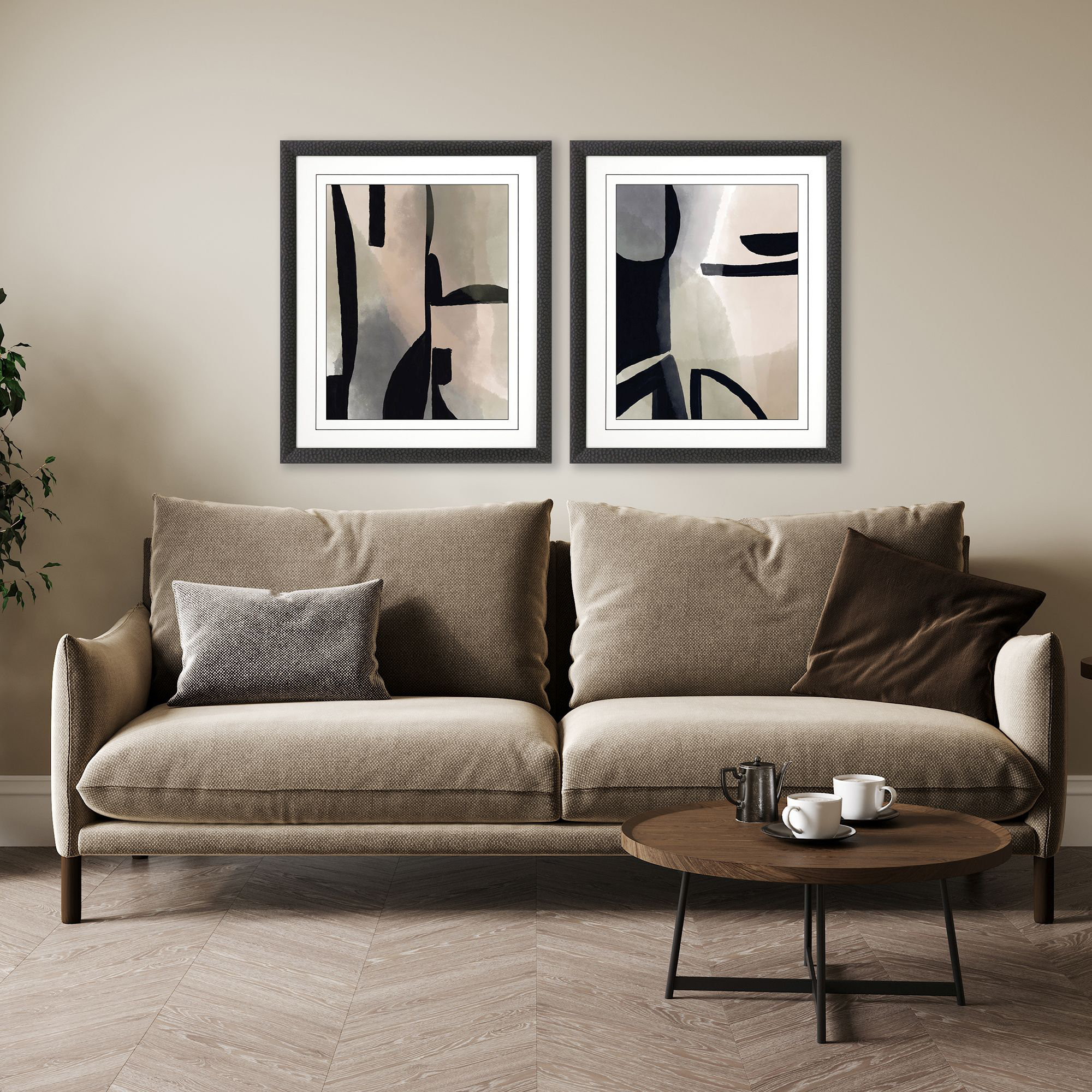 Paragon " Shape Shift I " by Heligan 2 - Pieces Set on Paper | Perigold