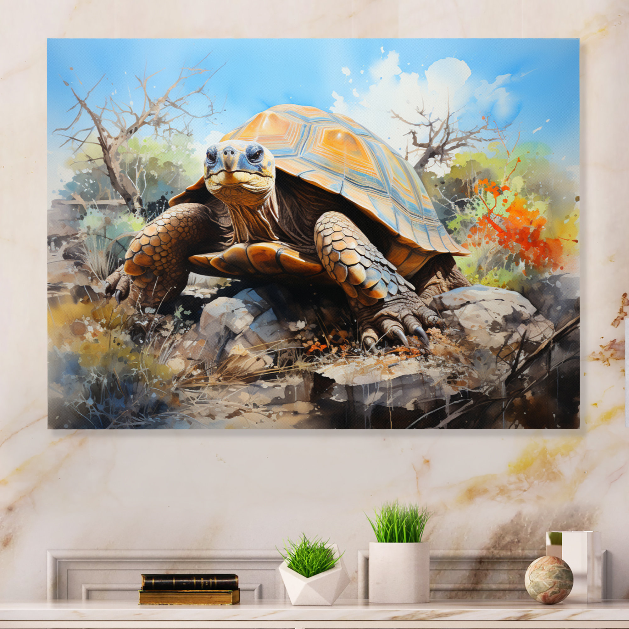 Millwood Pines Turtle On Land I - Animals Turtle Print on Metal | Wayfair