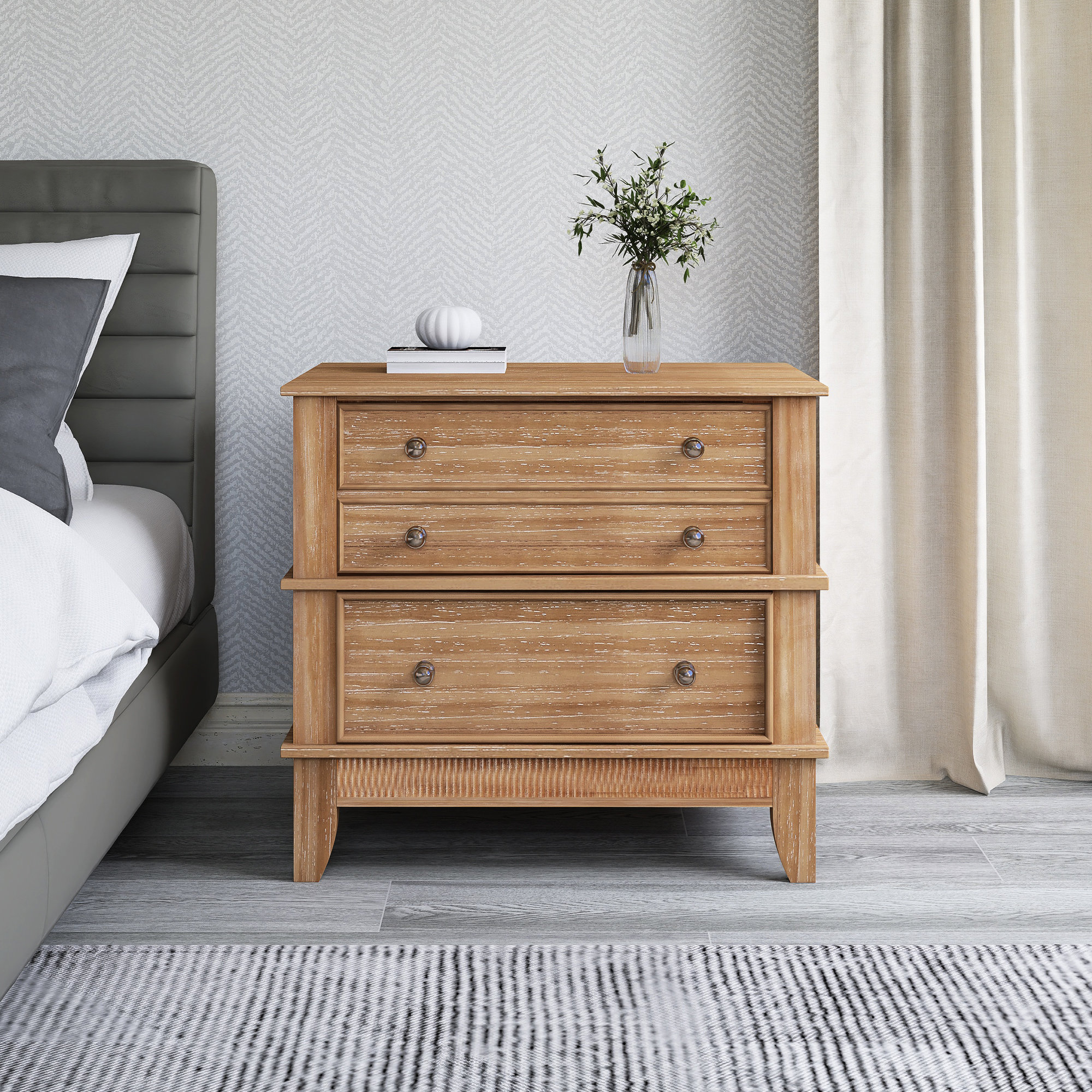 Staykiwi Hazel 3 - Drawer Solid Wood Nightstand | Wayfair