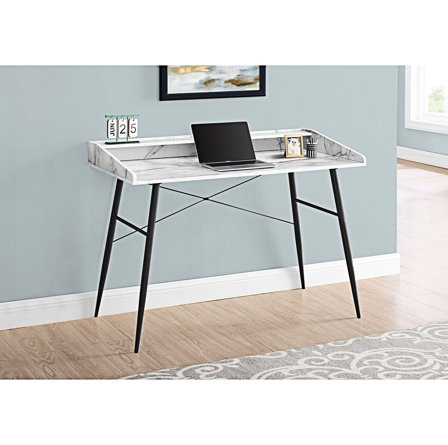 17 Stories Computer Desk With Storage Shelves, Laptop Table | Wayfair