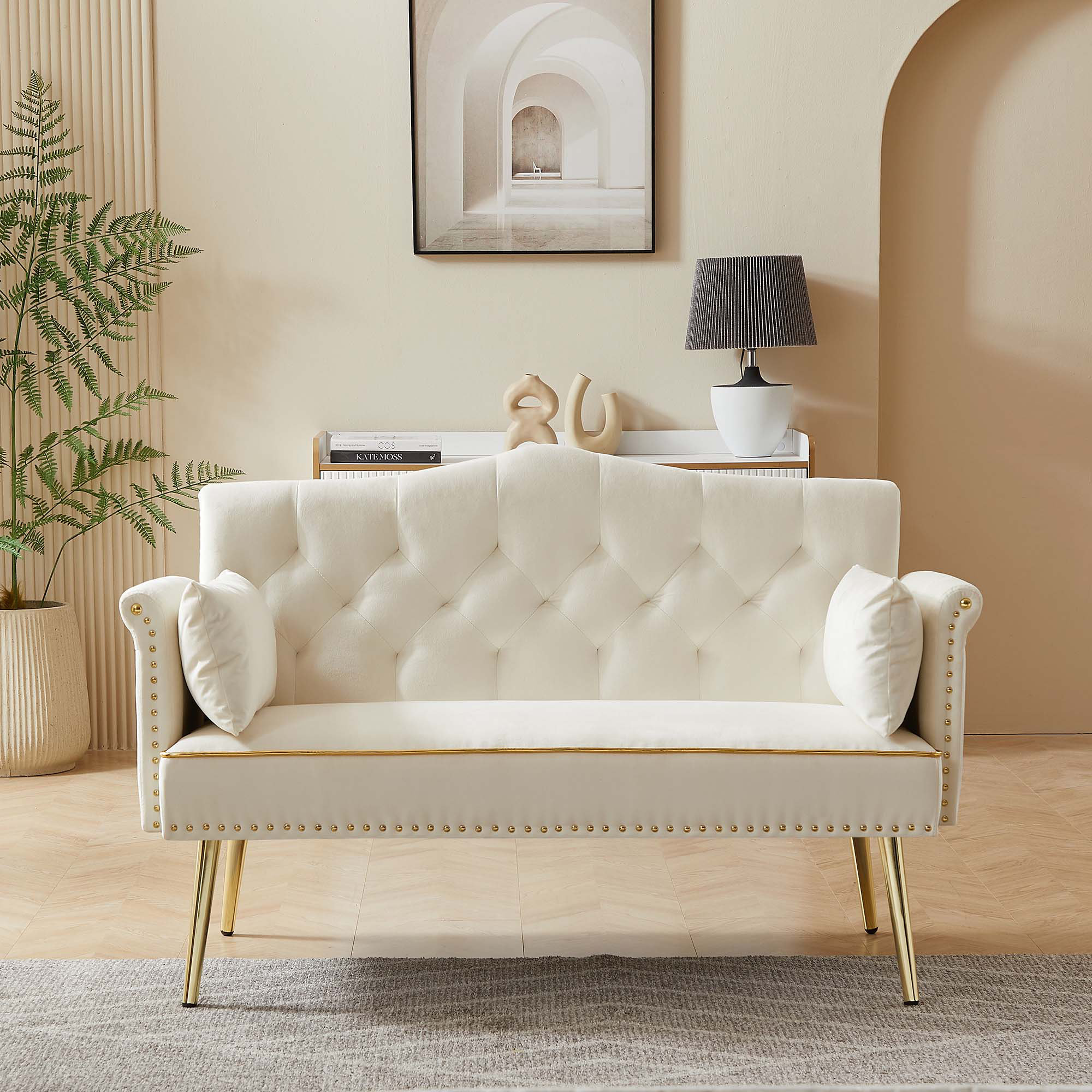 Everly Quinn Luxurious Neely Two-Seater Sofa for Ultimate Comfort and ...