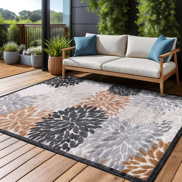 Lark Manor Chartier Gray Indoor / Outdoor Rug & Reviews | Wayfair