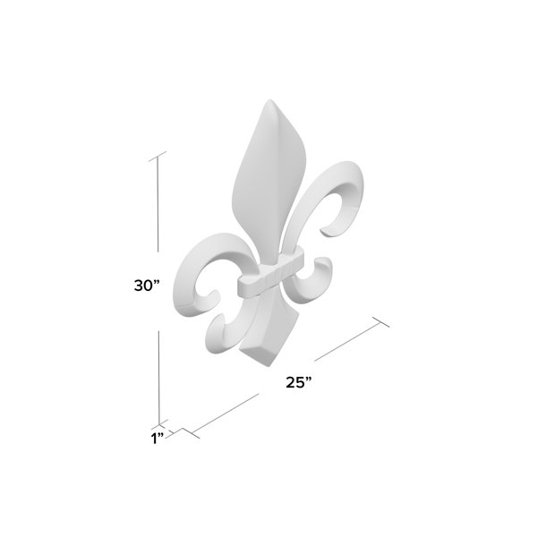 Ophelia & Co. Metal Fleur De Lis White Wall Decor with Blue and Brown ...