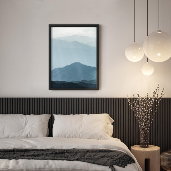 SIGNLEADER " Misty Blue Mountain Ranges Tranquil Nature Illustration ...