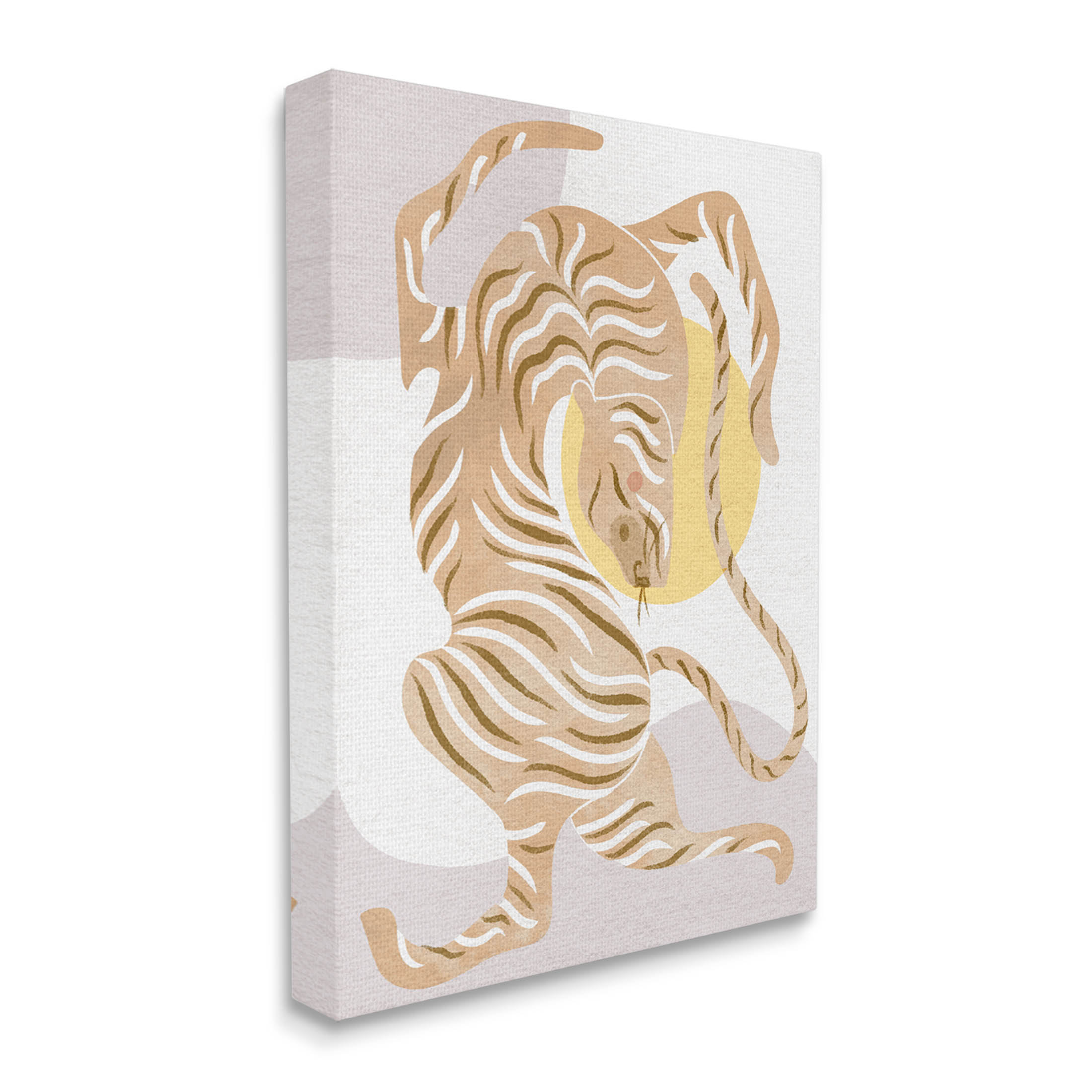 Stupell Industries Geometric Tiger Stripes Shapes Floater Canvas Wall ...