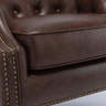 Darby Home Co Brown Faux Leather Tufted Side Chair with Nailhead Trim ...