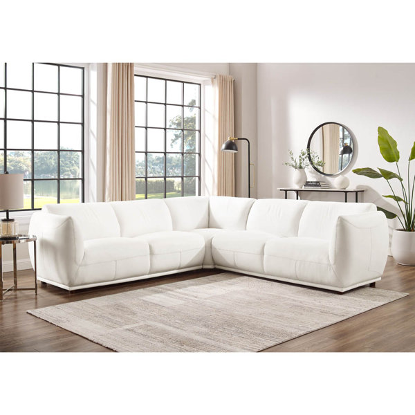 HYDELINE Moon 3 - Piece Leather Sectional | Wayfair