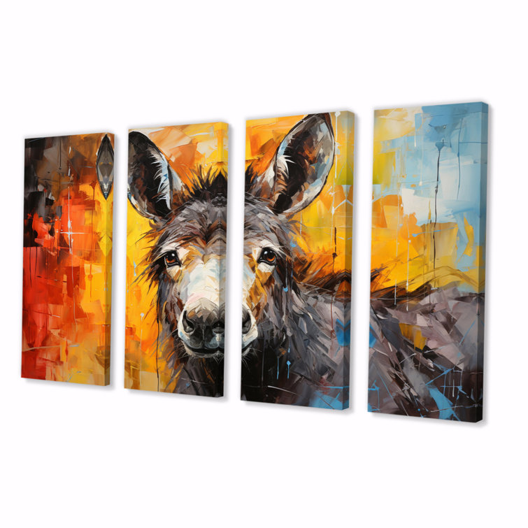 DesignArt Grey Donkey Gentle Companion Collage Gray Donkey Gentle ...