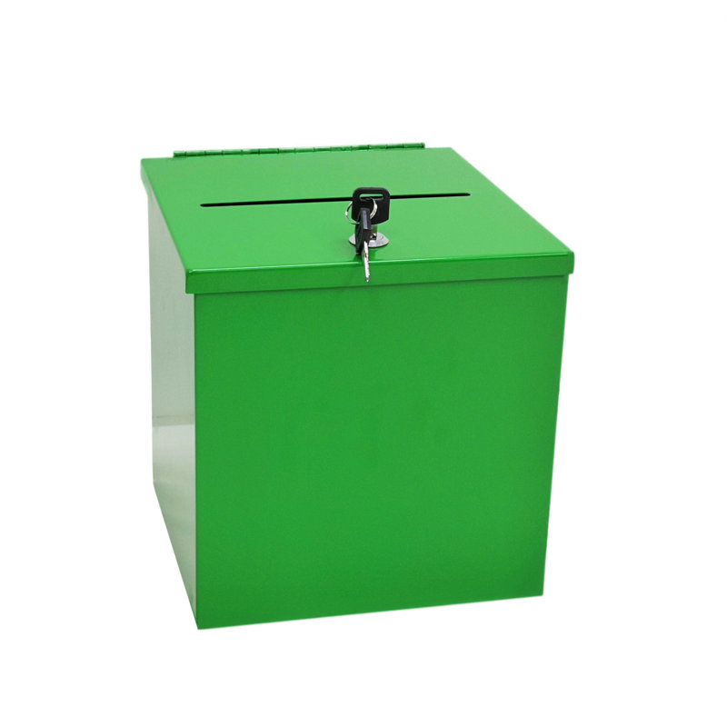 FixtureDisplays Metal Donation Box Suggestion Box Charity Box ...