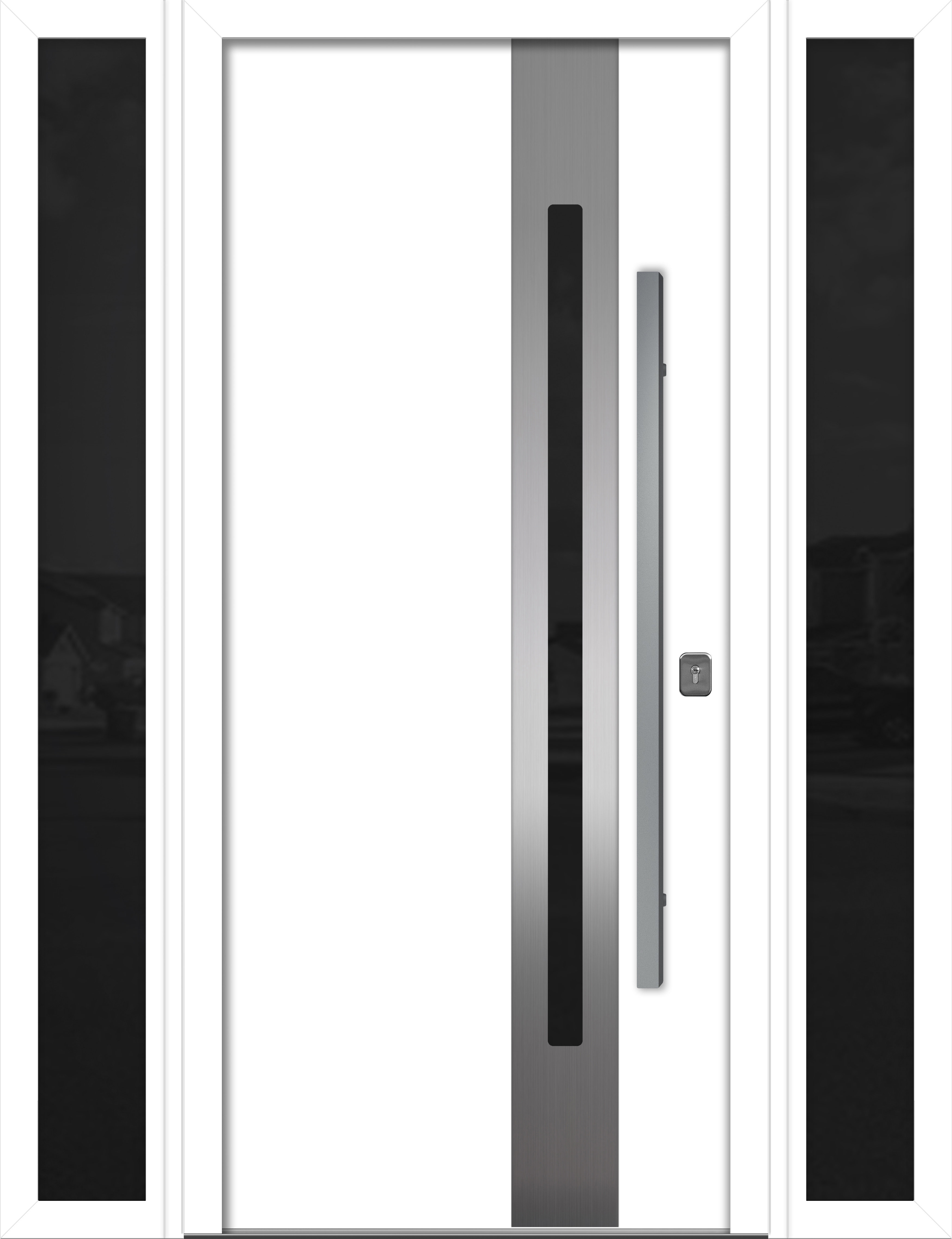 Nova Hardware Modern Exterior Entry Steel Door 36in x 80in - Inox S2 ...