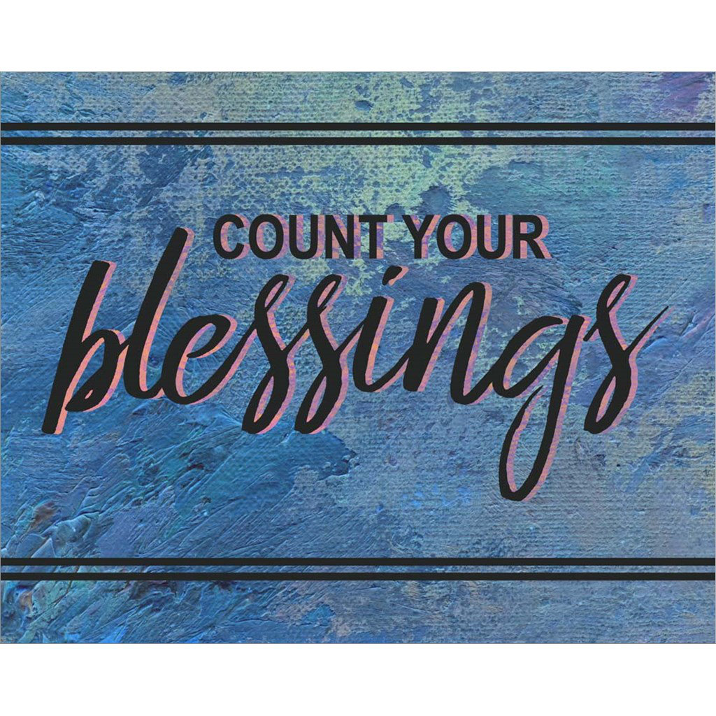 Trinx Count Your Blessing-Blue By Color Me Happy, Canvas Wall Art | Wayfair