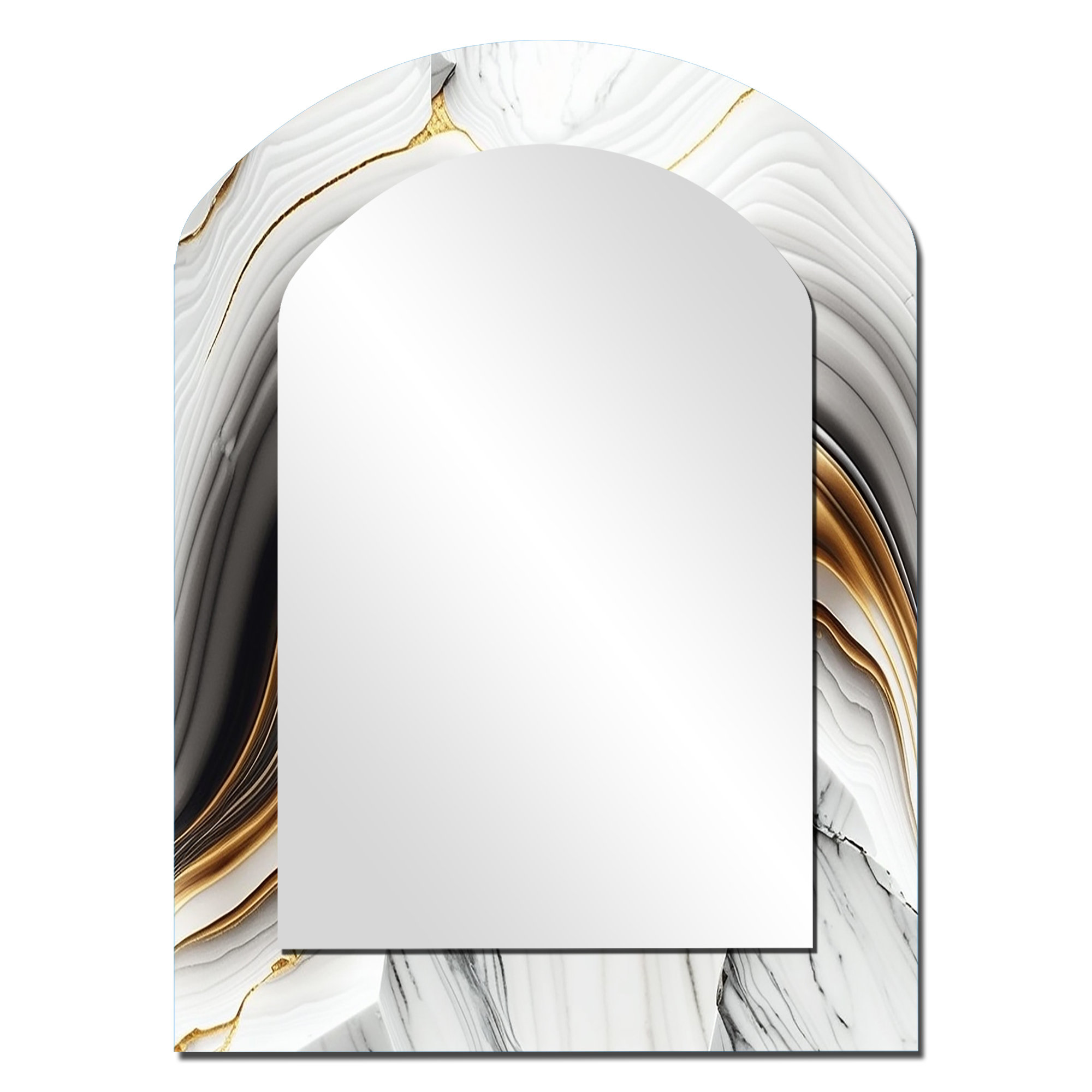 Ivy Bronx Abstract Geode Waves Grey III - Abstract Arch Decorative ...