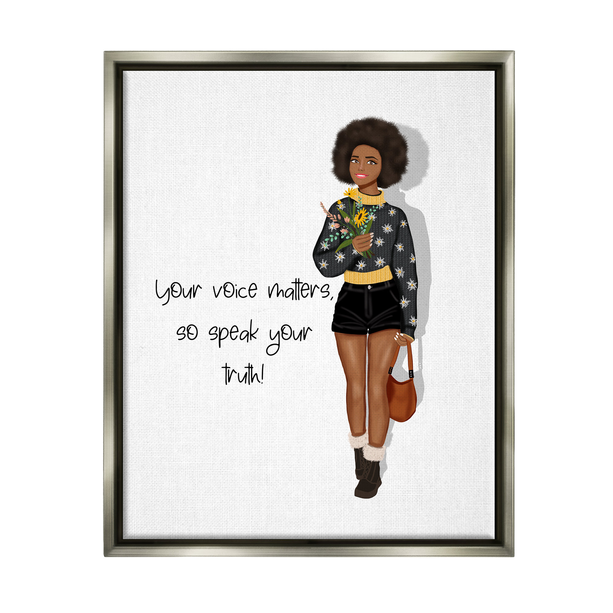 Stupell Industries Speak Your Truth Phrase Framed On Canvas by Saba ...