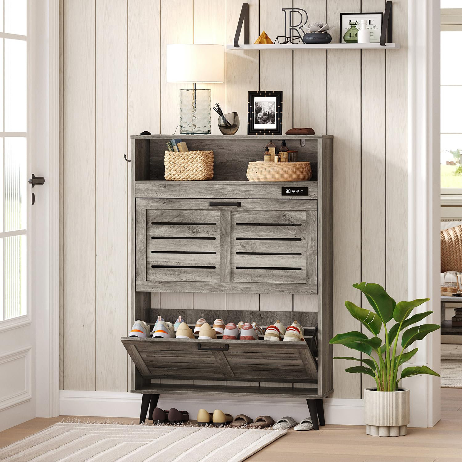 One Allium Way 24 Pair Shoe Storage Cabinet - Wayfair Canada