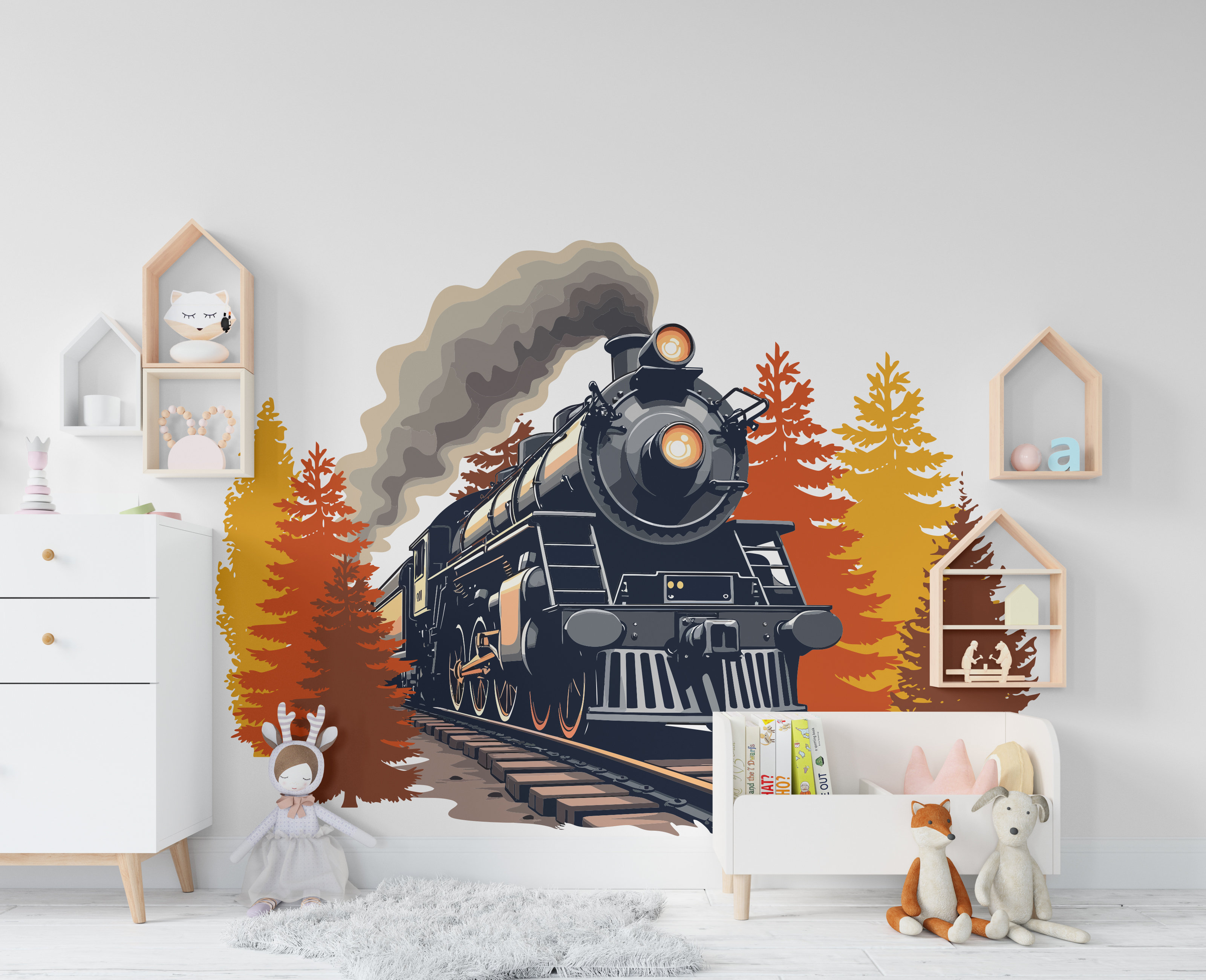 17 Stories Train Wall Decal Train Wall Sticker Train Art Train Wall ...